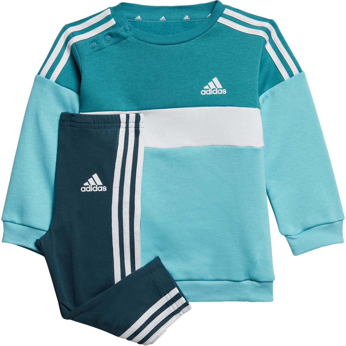 Køb adidas Tiberio 3-Stripes Colorblock Joggingsæt Børn - Turkis
