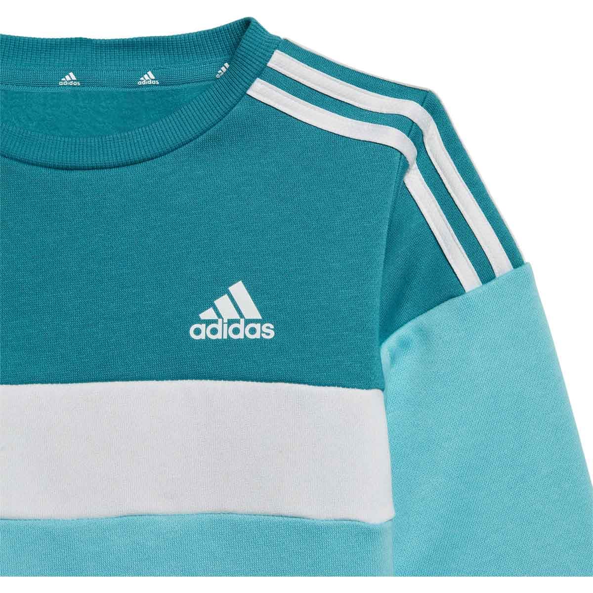 Køb adidas Tiberio 3-Stripes Colorblock Joggingsæt Børn - Turkis